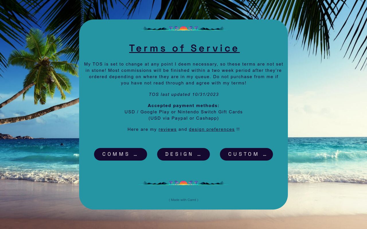 ArentIFynny's TOS Carrd